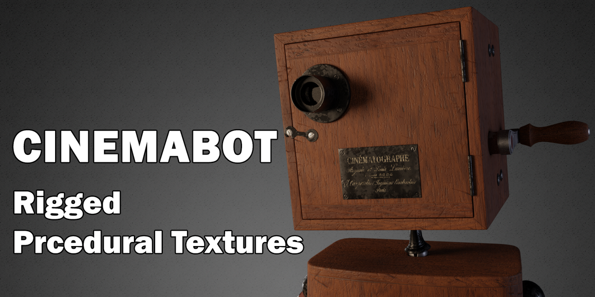 Cinemabot - Rigged Character. All Procedural Textures. - Blender Market