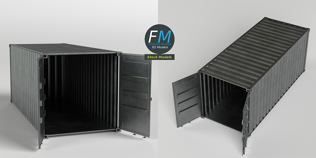 Open shipping container - Blender Market