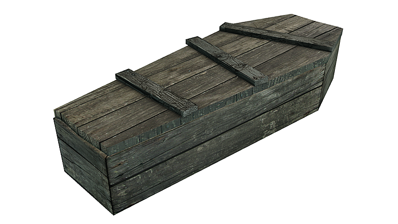 Low Poly Old Rustic Coffin With PBR Materials - Blender Market
