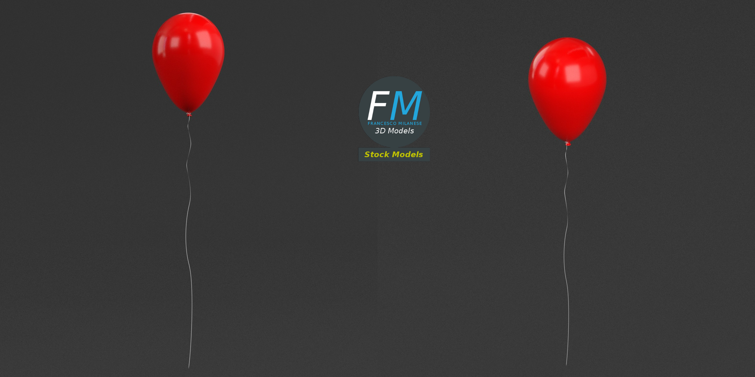 Balloon with a string - Blender Market