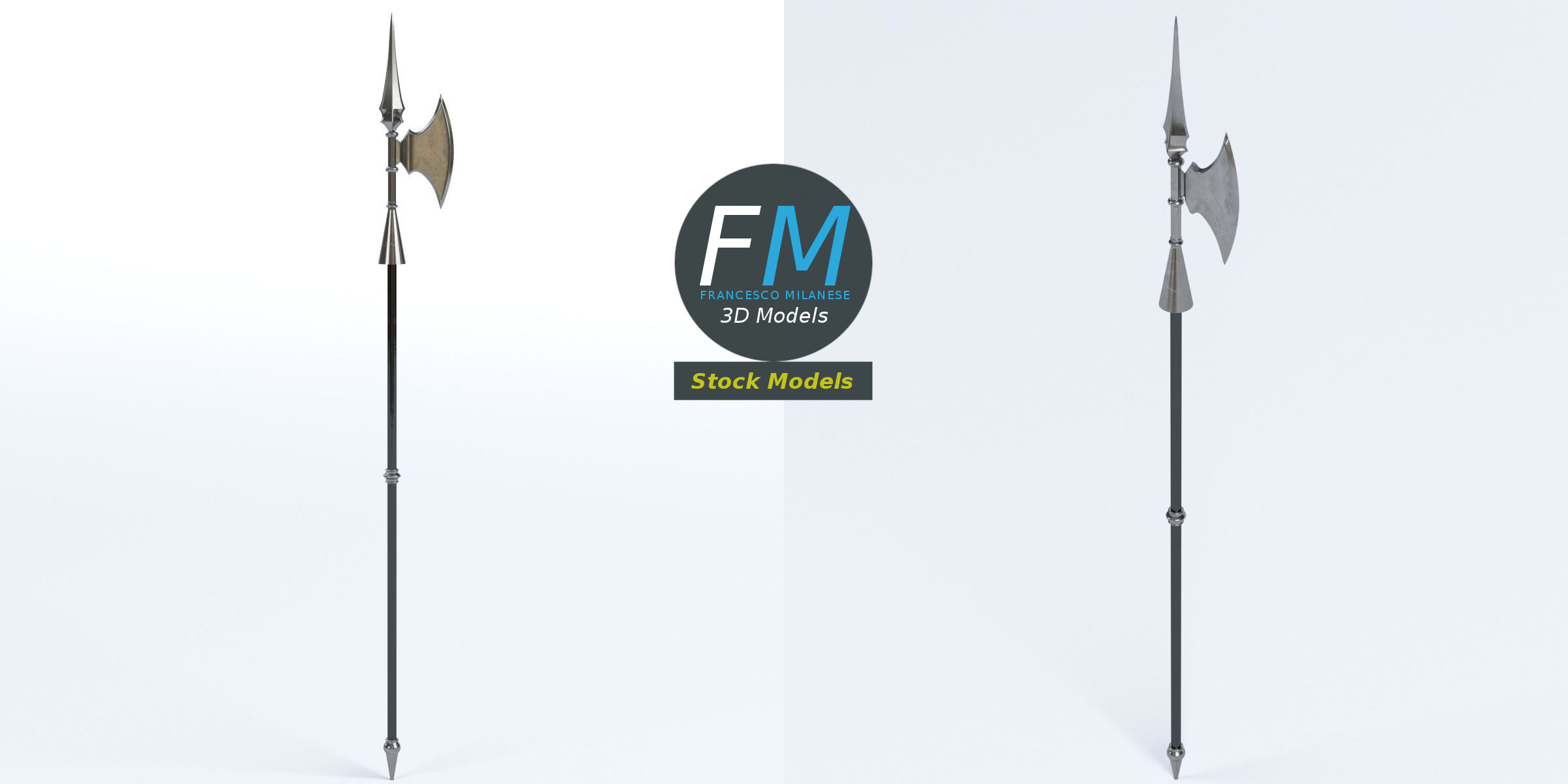 Medieval halberd - Blender Market