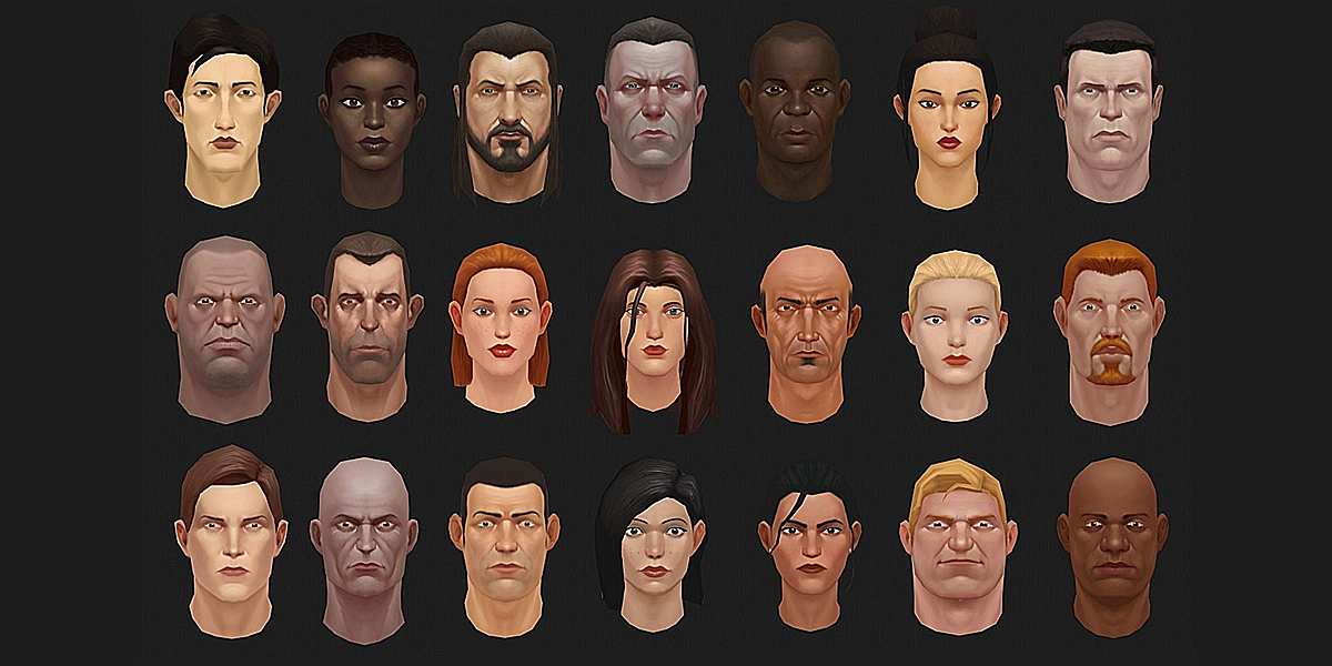 Low poly heads - Blender Market