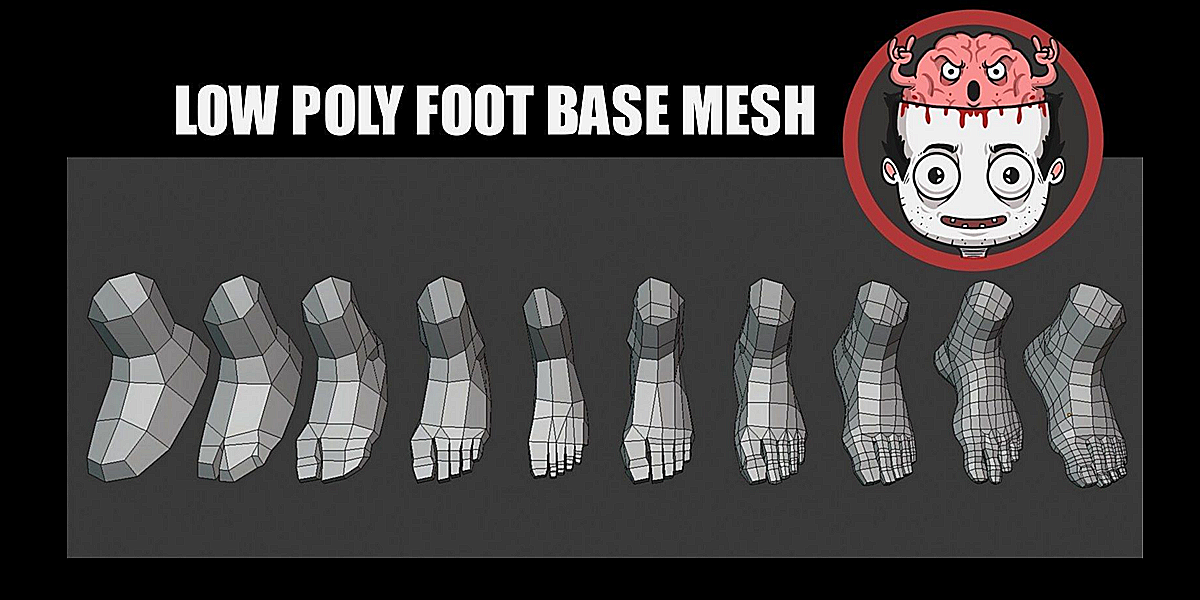 Low poly Foot basemesh - Blender Market