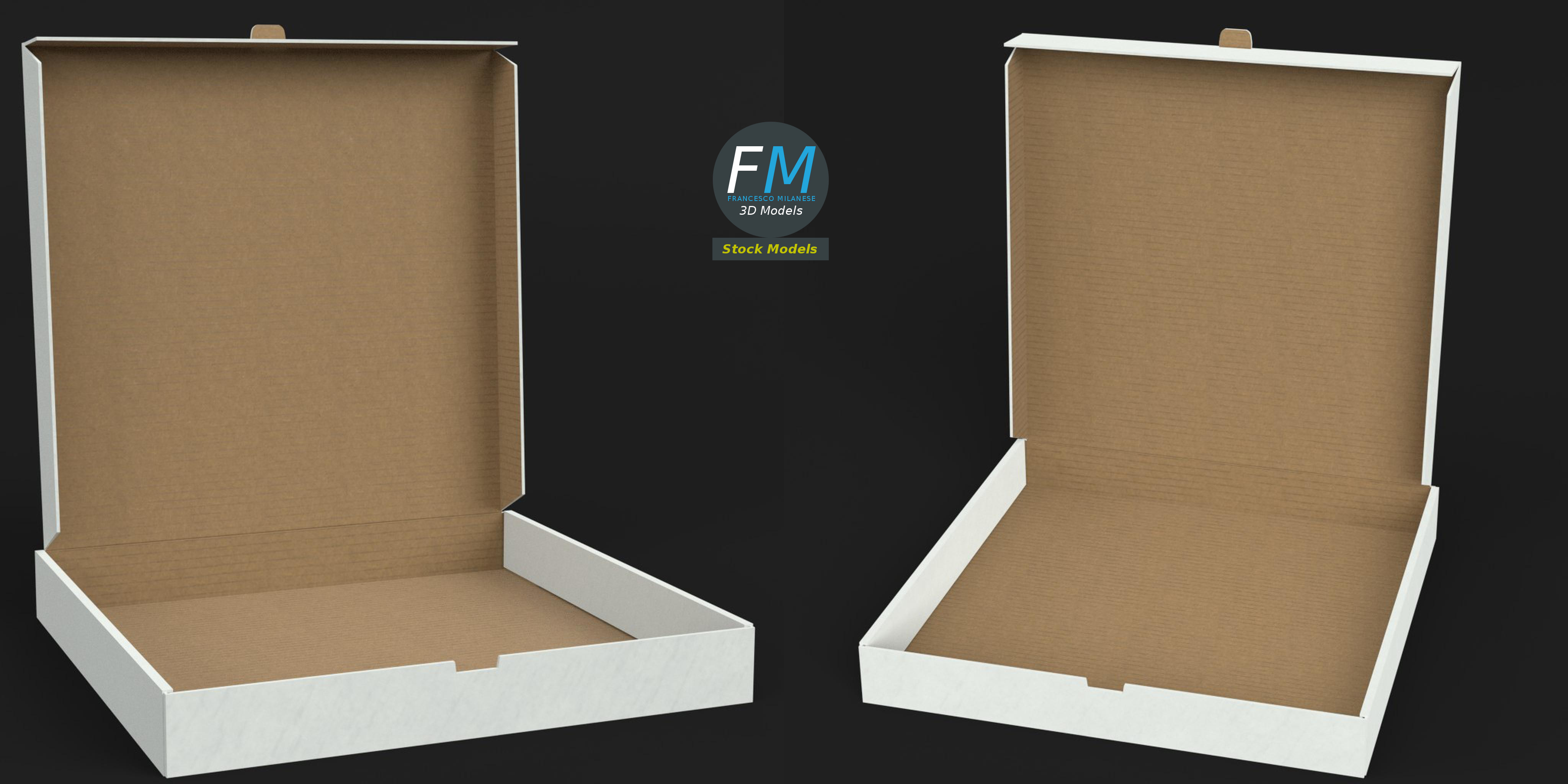 Half open pizza box - Blender Market
