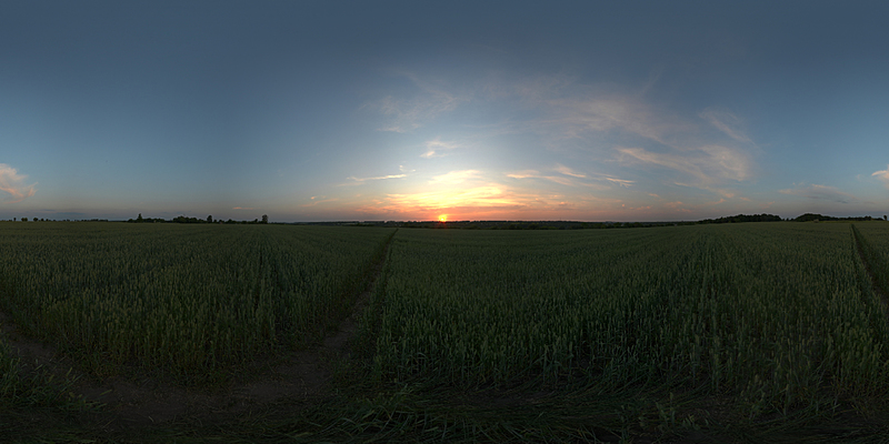 4K HDRI Sunset Outdoor Field - Blender Market