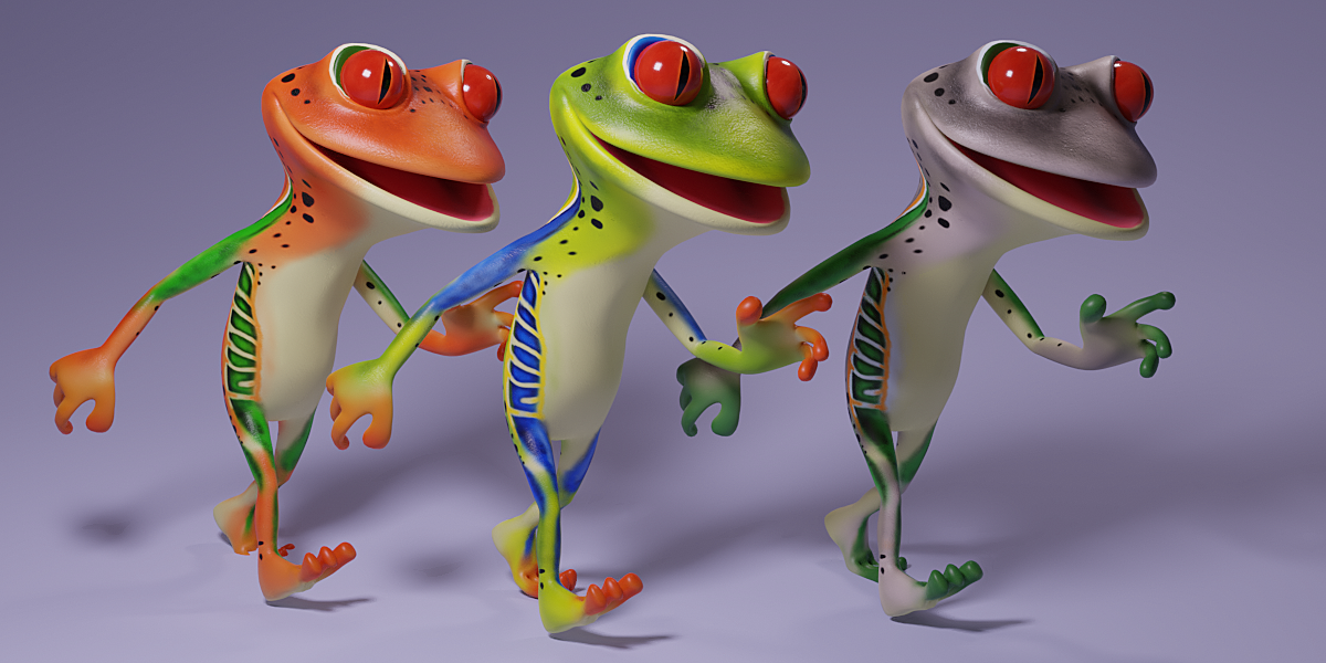 Toon Humanoid Frog - Blender Market