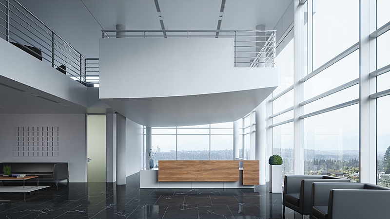 Modern Reception Interior Scene - Blender Market