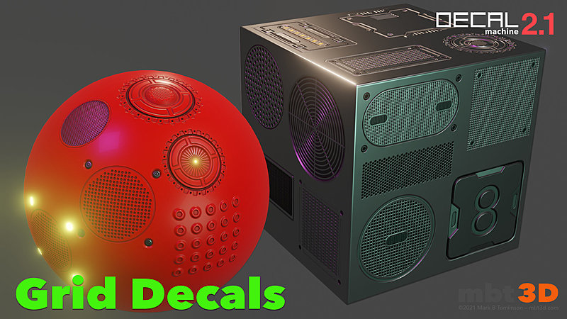 Grid Decals - Decal Machine - Blender Market