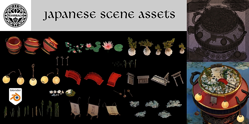 Japanese Scene Assets - Blender Market