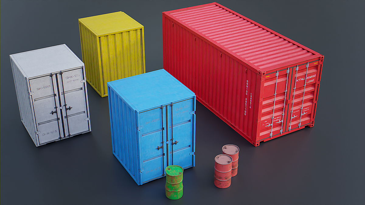 Street Pack 3D Containers - Blender Market