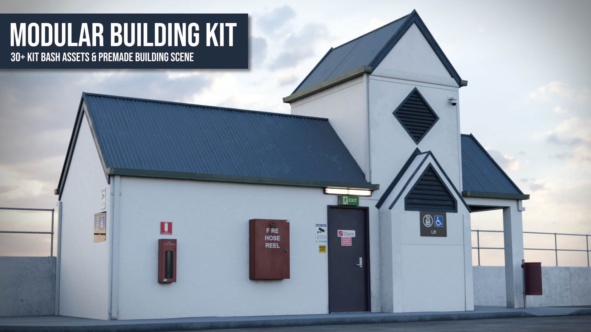 3D Modular Maintenance Building Kit-Bash Kit - Blender Market