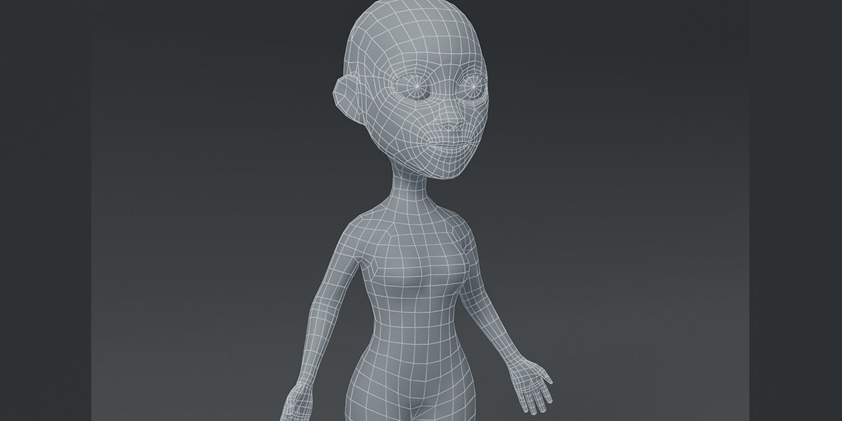 Female Body Cartoon Base Mesh 3D Model - Blender Market