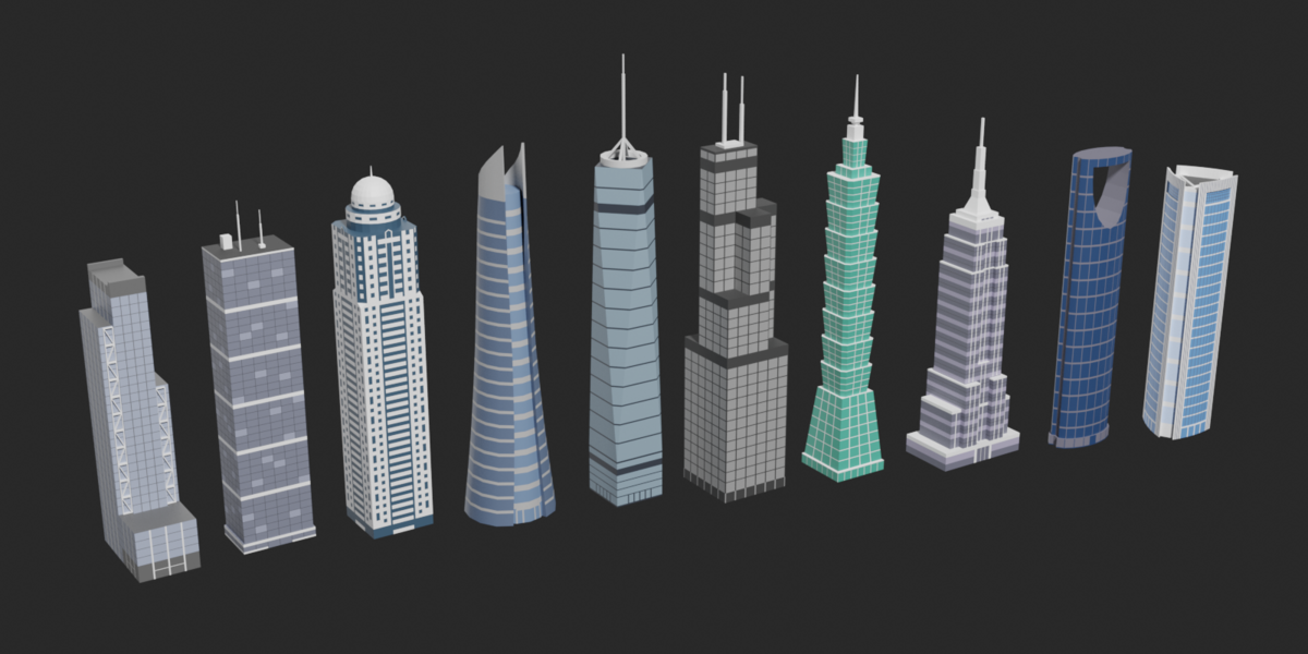 Low Ploy Skyscrapers - Blender Market