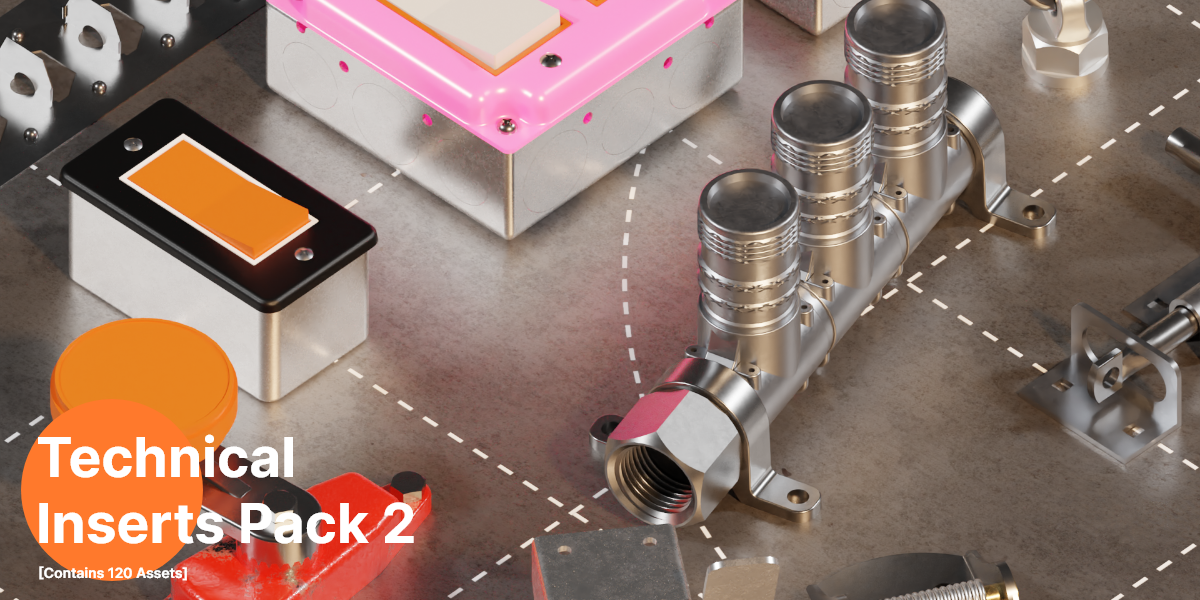 Technical Inserts Pack 2 [150 inserts] - Blender Market