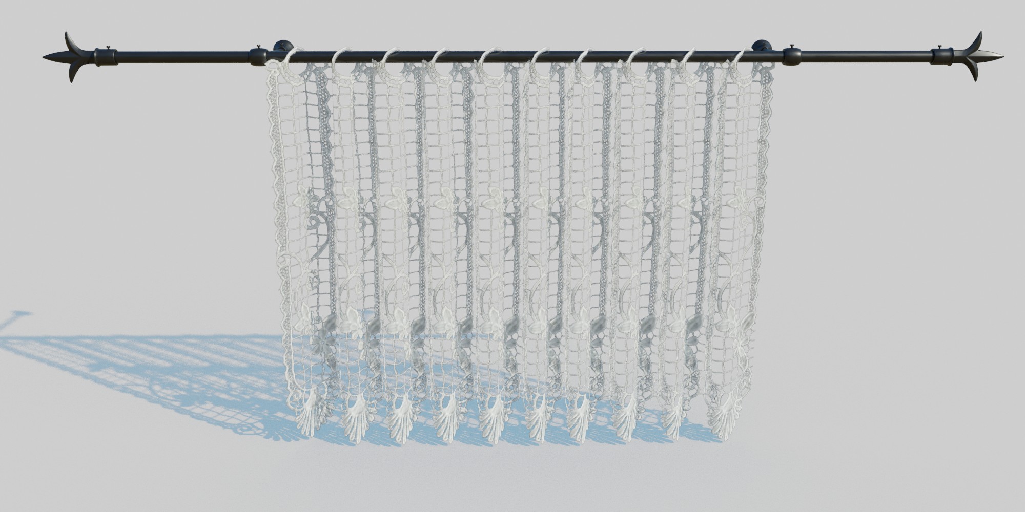 Lace Curtain with Rod - Blender Market