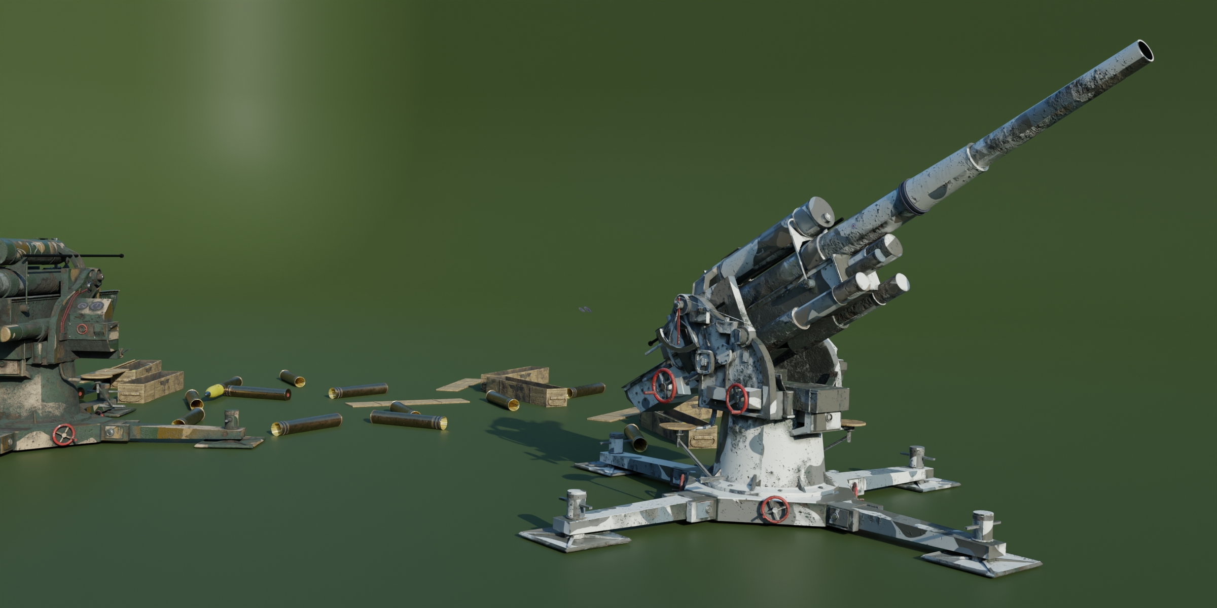Flak 88 winter cammo with ammo box - Blender Market