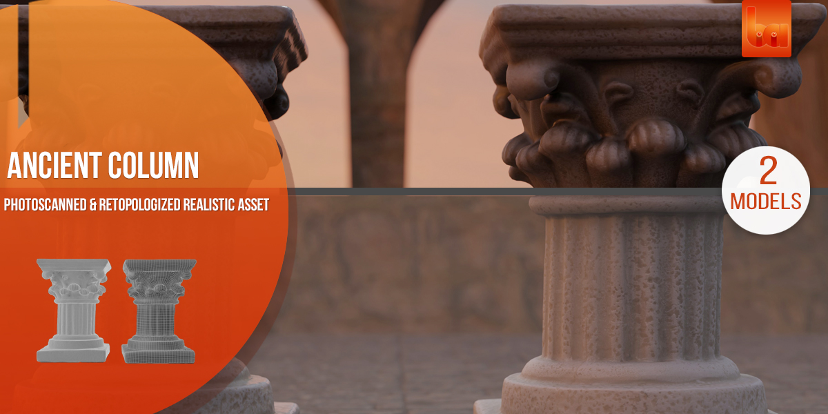 Photorealistic Ancient Column - Blender Market