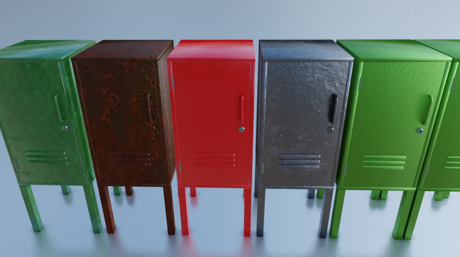 Locker 3D Model Set - Blender Market