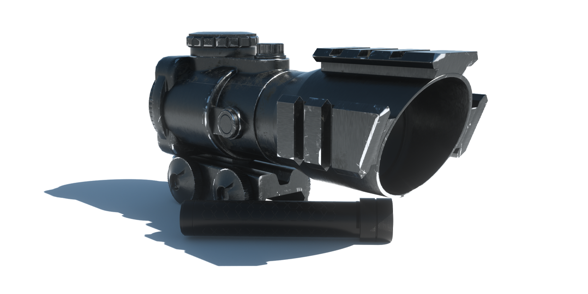 Weapon Set Collimator Scope and Silencer - Blender Market