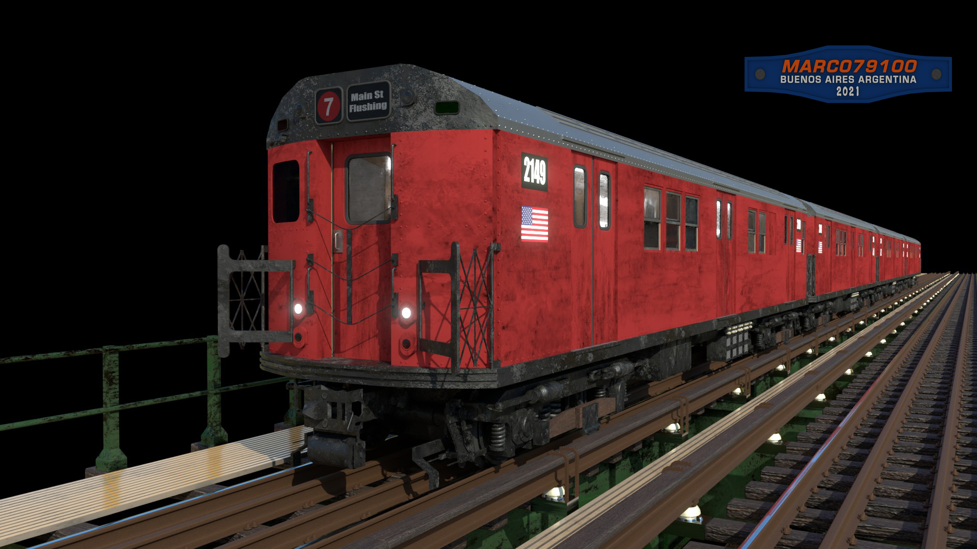 R33 Redbird NYC Subway Car 3D - Blender Market