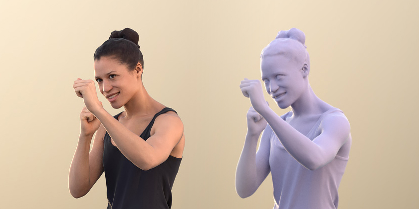 Diana 10873 - Athletic Black Woman Boxing - Blender Market