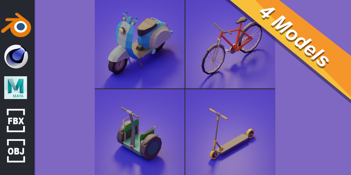 Transport A Person Illustration Low Poly 3d Model - Blender Market
