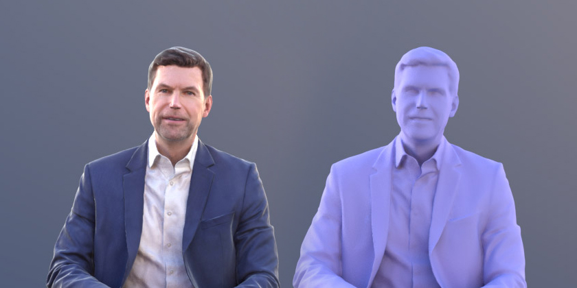 Lars 10435 - Sitting Business Man Typing - Blender Market