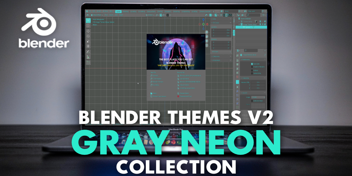 Blender Themes V2 Gray Neon Collection - Blender Market