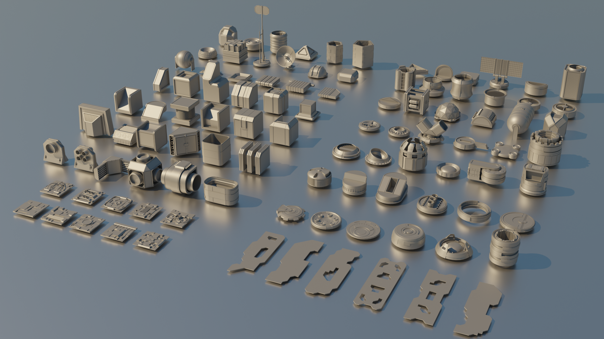 100 Greeble Set One - Blender Market