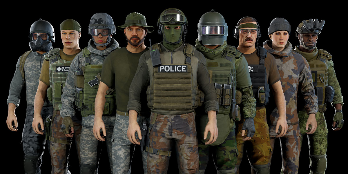 Modular military character 2 - Blender Market