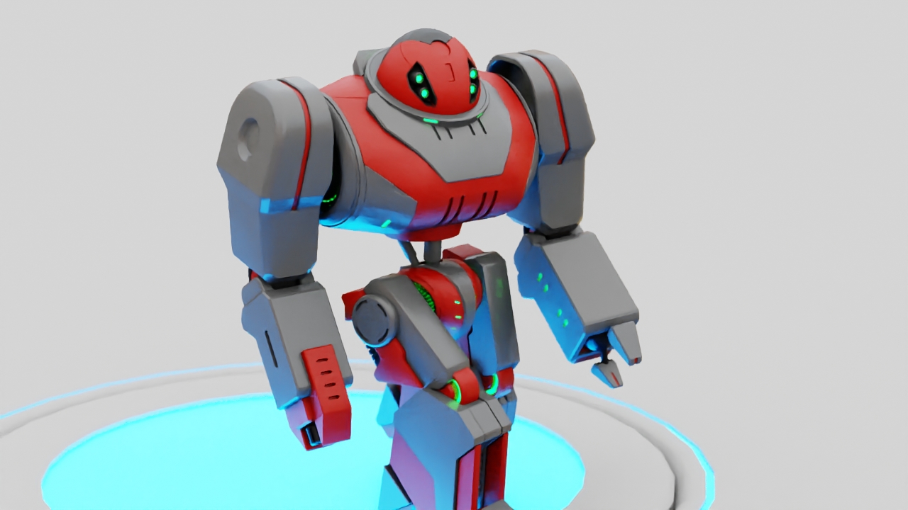 Gun robot rigged - animated characer - Blender Market