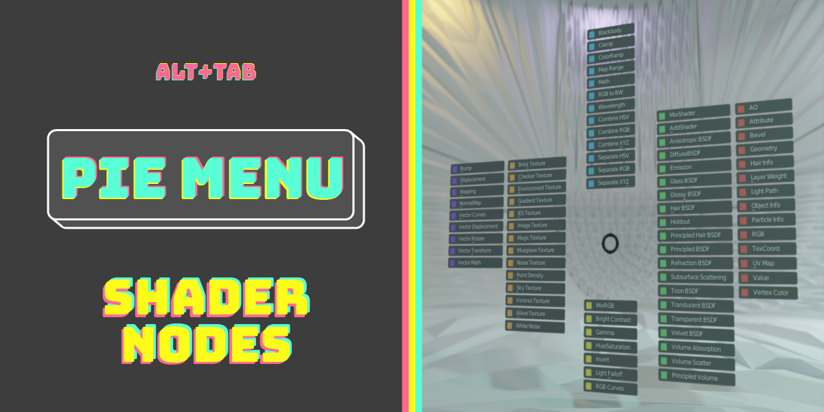 Shader Editor Pie Menu - Blender Market