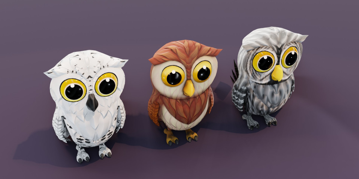 Cartoon Owl Animated 3D Models - Blender Market