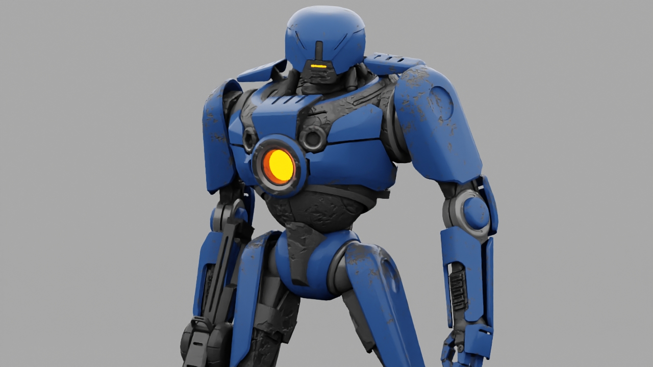 Cyborg cop (rigged character) - Blender Market