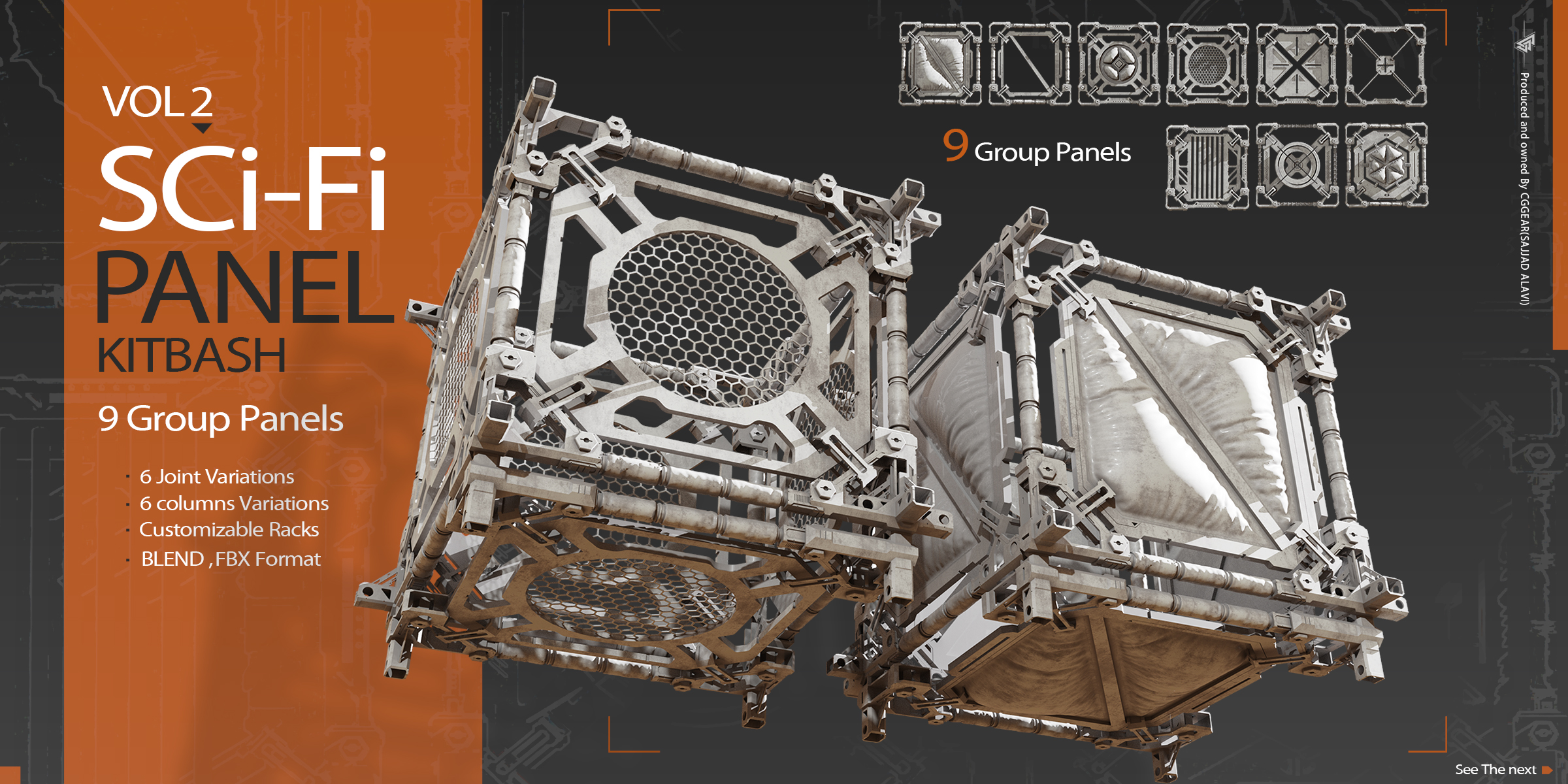 Sci fi Architecture Panel VOl 02 - Blender Market