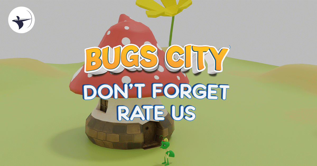 Bugs City: Cartoon Town Mushroom House with Green Ant - Blender Market