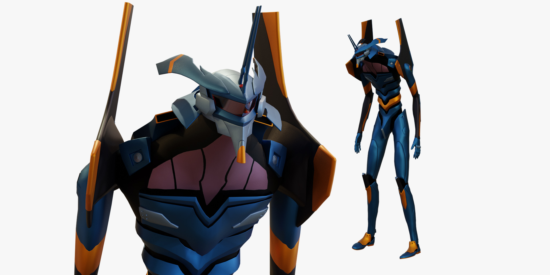 Rigged EVA 06 Unit Neon Genesis Evangelion Low poly 3D model - Blender ...