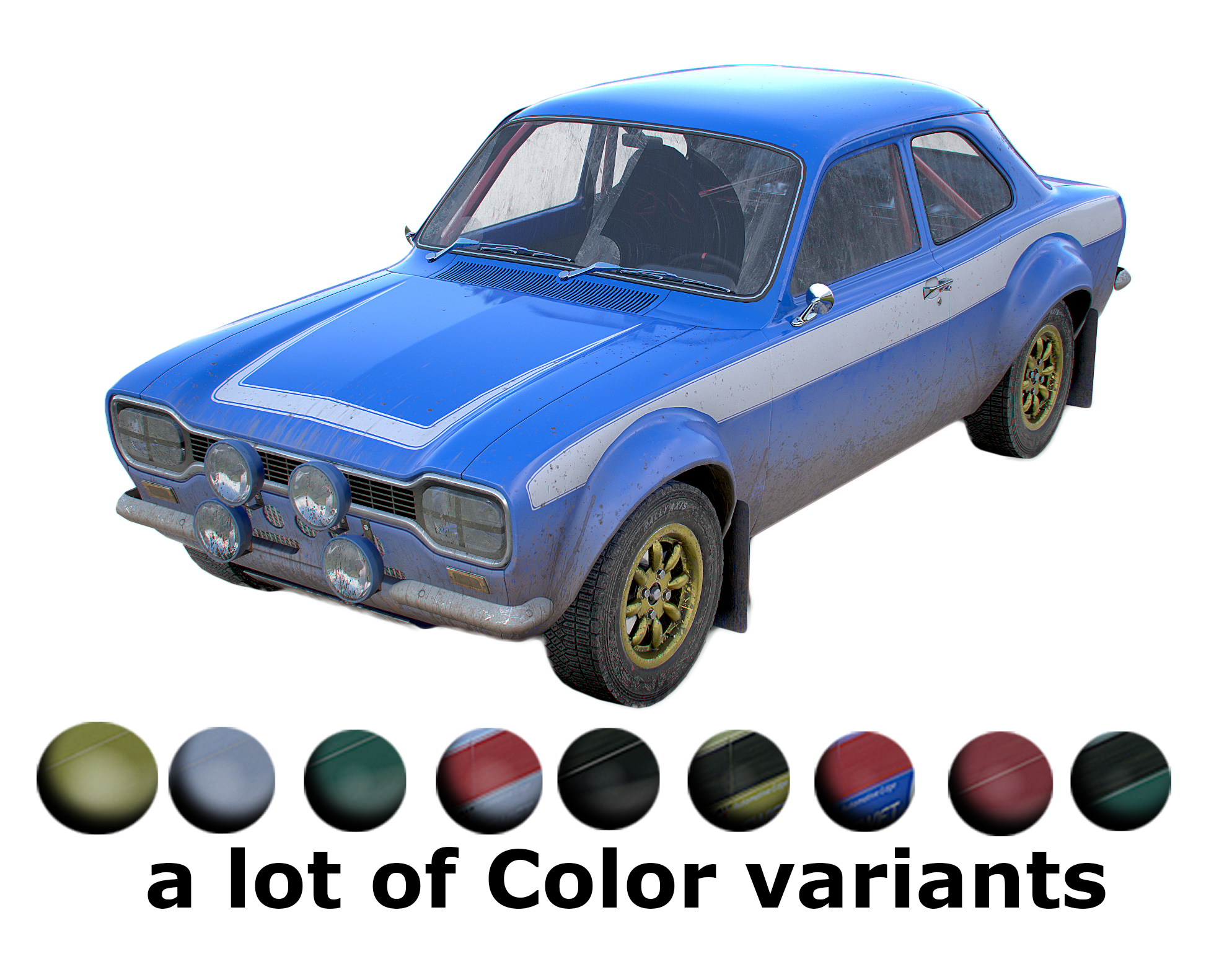 set of Retro derby car with interior in 9 color variants az9 - Blender ...