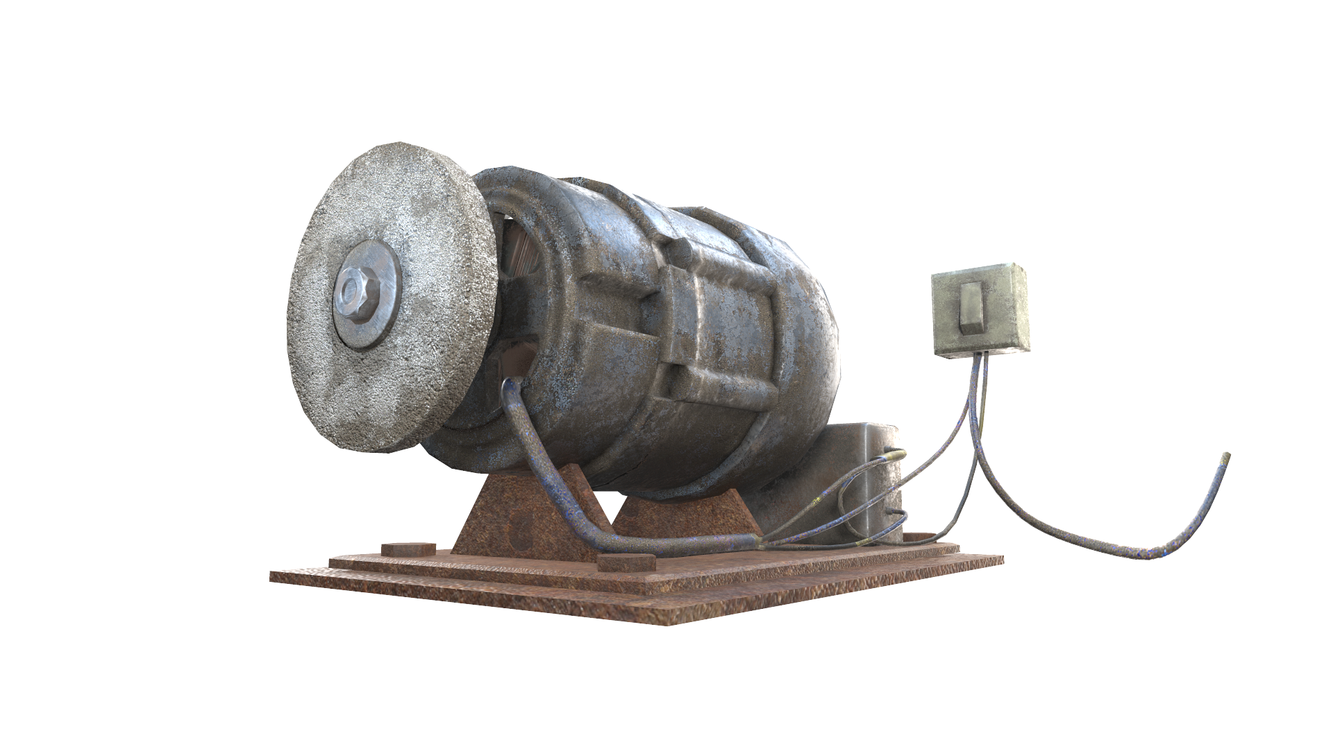 old rusty diy grindstone whetstone - Blender Market