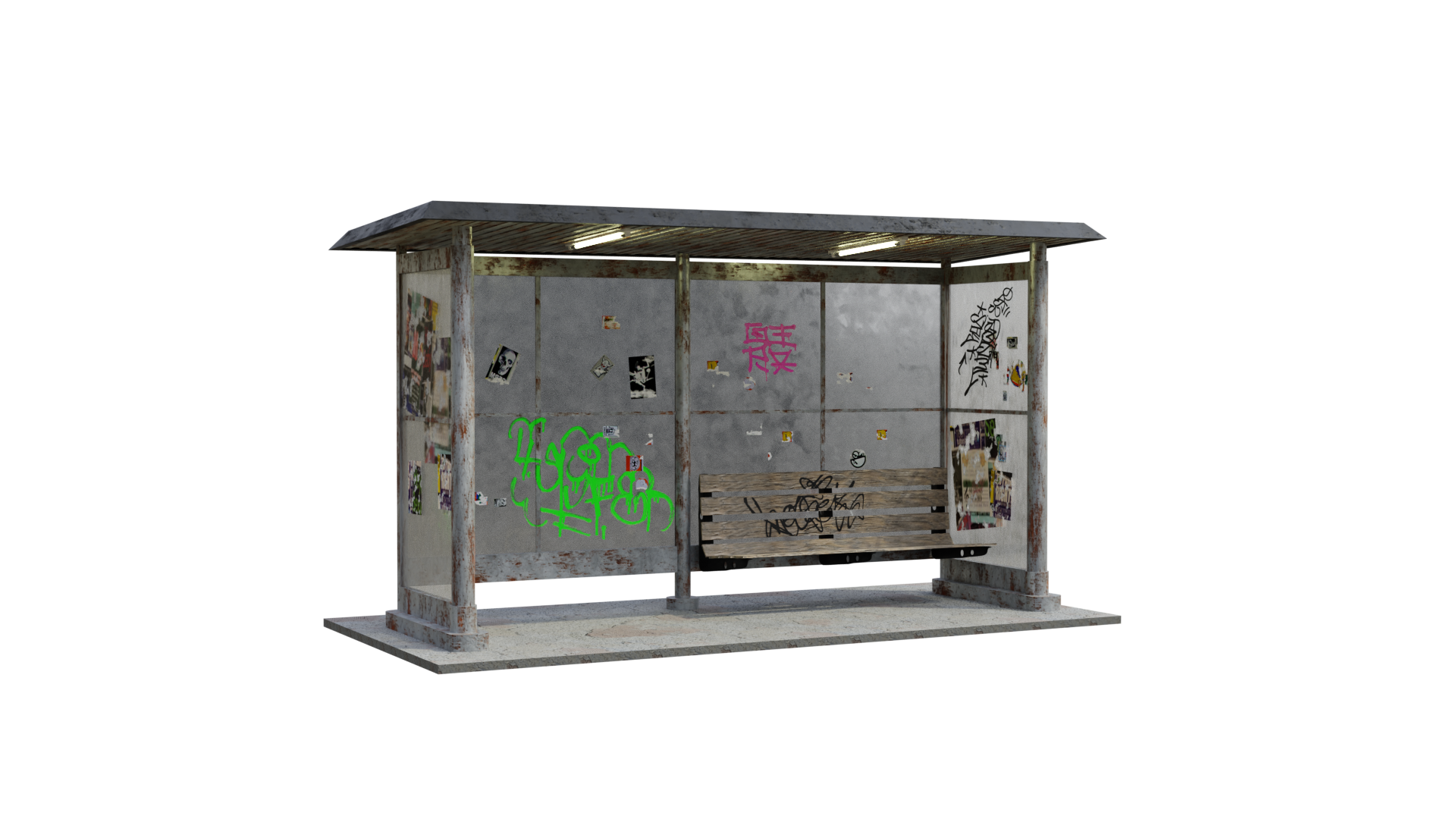 Old bus stop - Blender Market