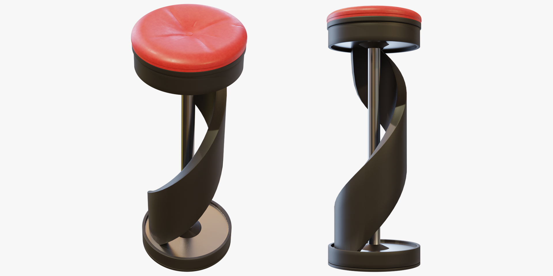 Vintage Bar Stool Chair Futuristic Style with PBR - Blender Market