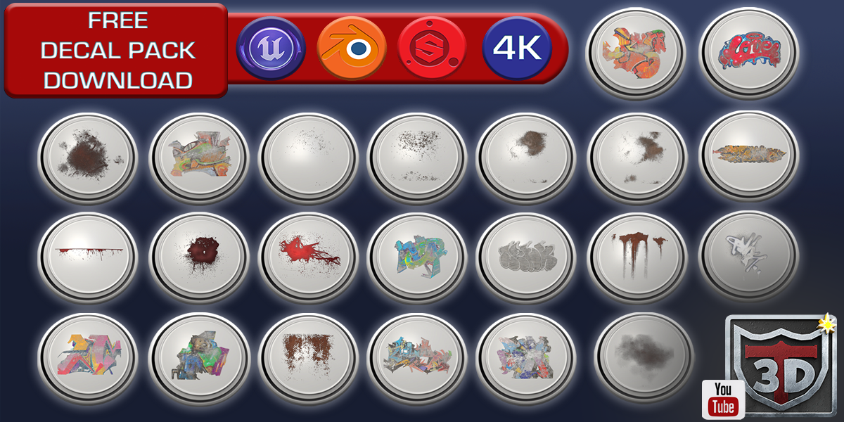 Massive Decal Pack for Blender - Unreal Engine - Substance Painter ...