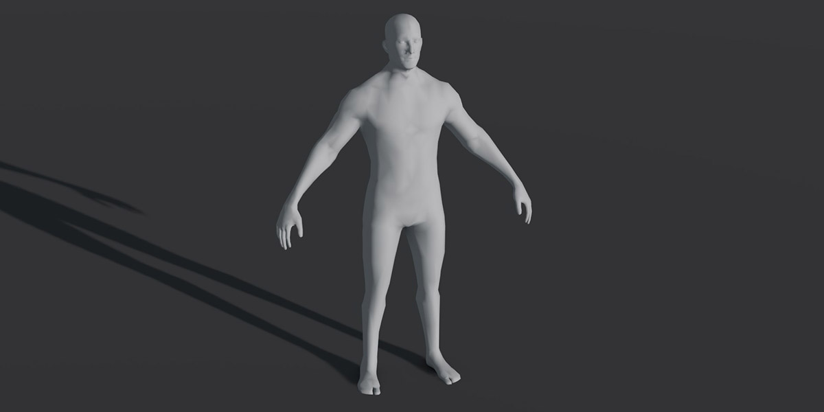 Male Body Base Mesh 28 Animations 3D Model - Blender Market