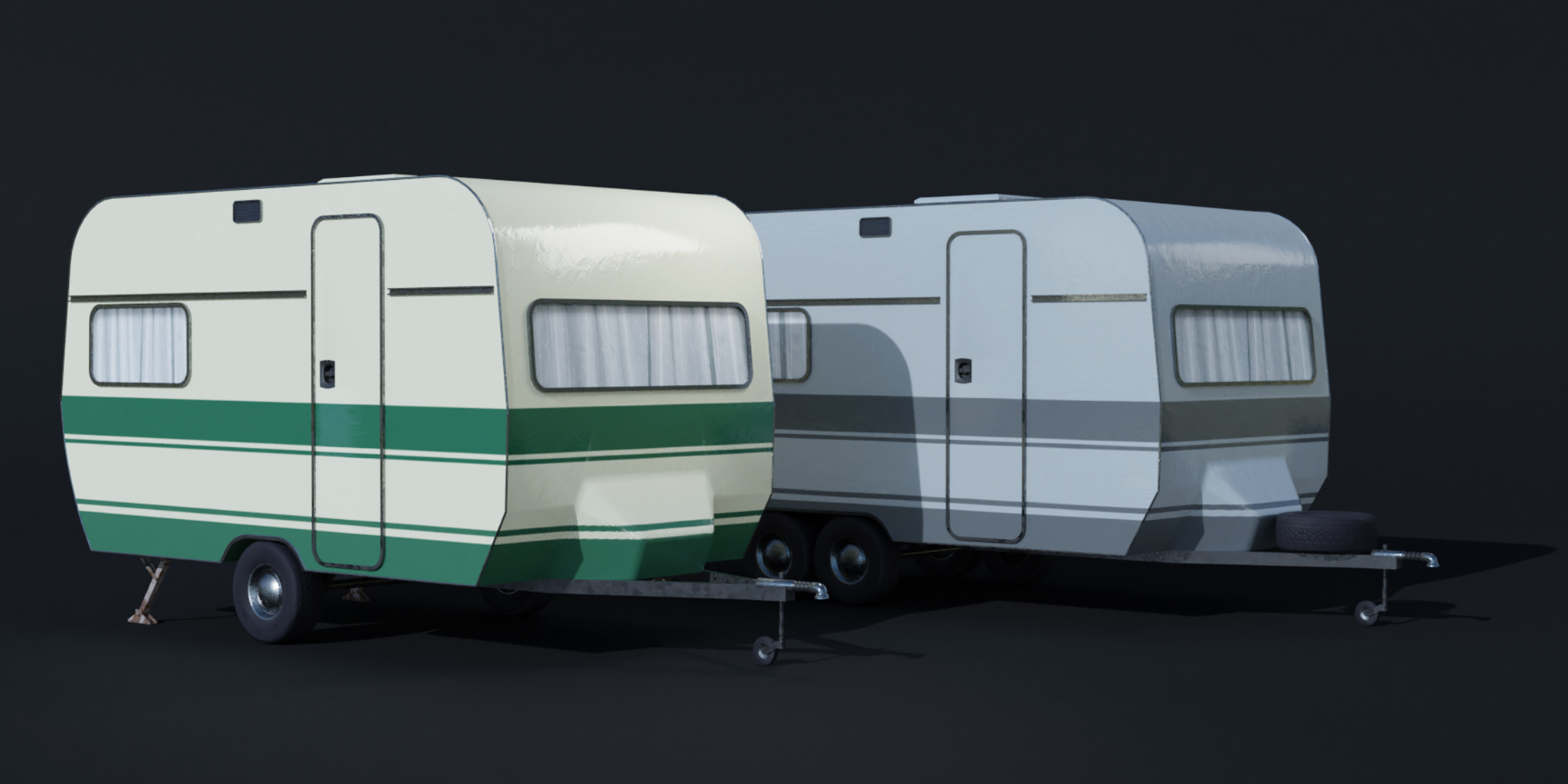 Caravan Trailer mobile homes Camper trailer (exterior only) - Blender ...