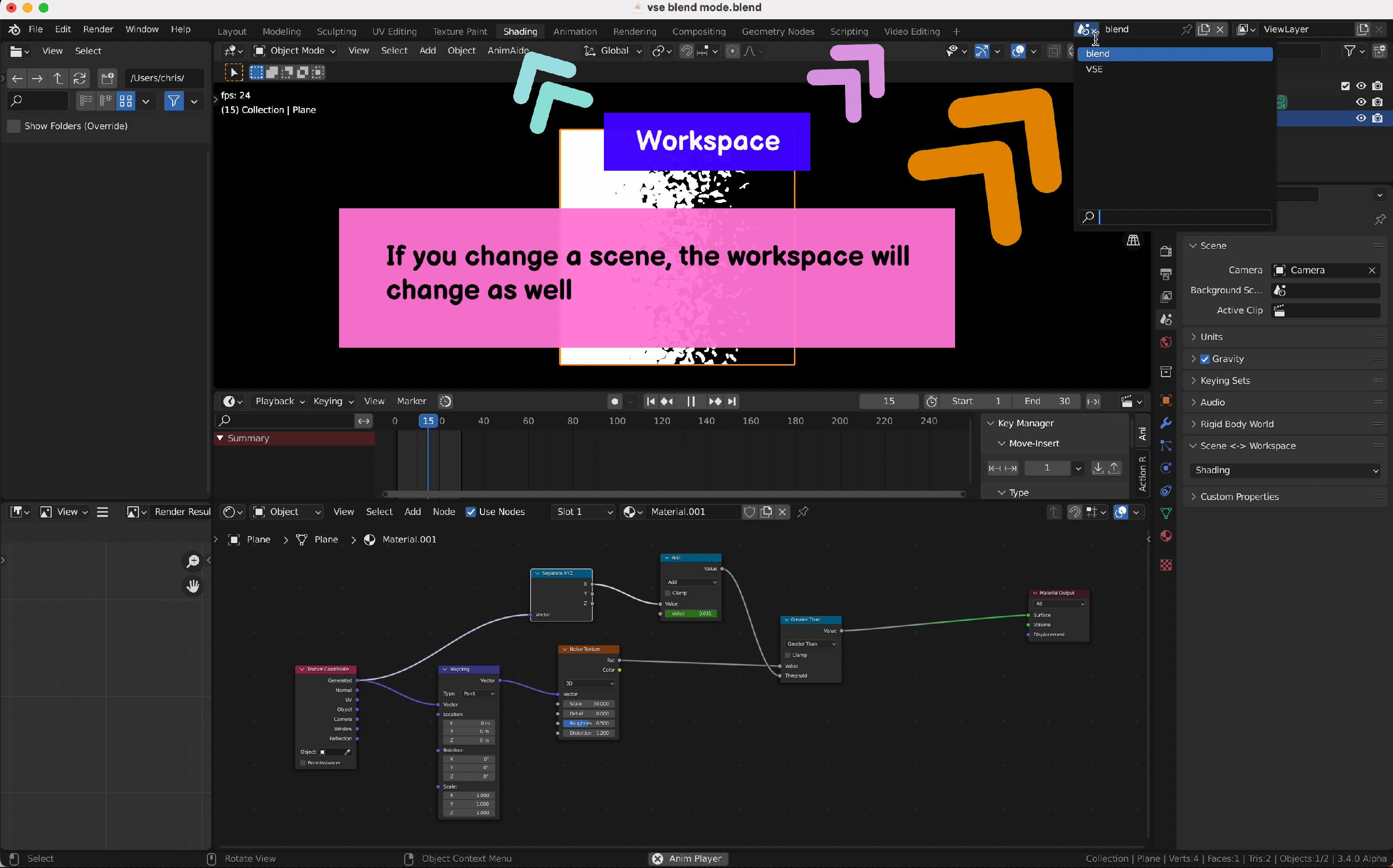 Workspace - Scene Assignment add-on - Blender Market
