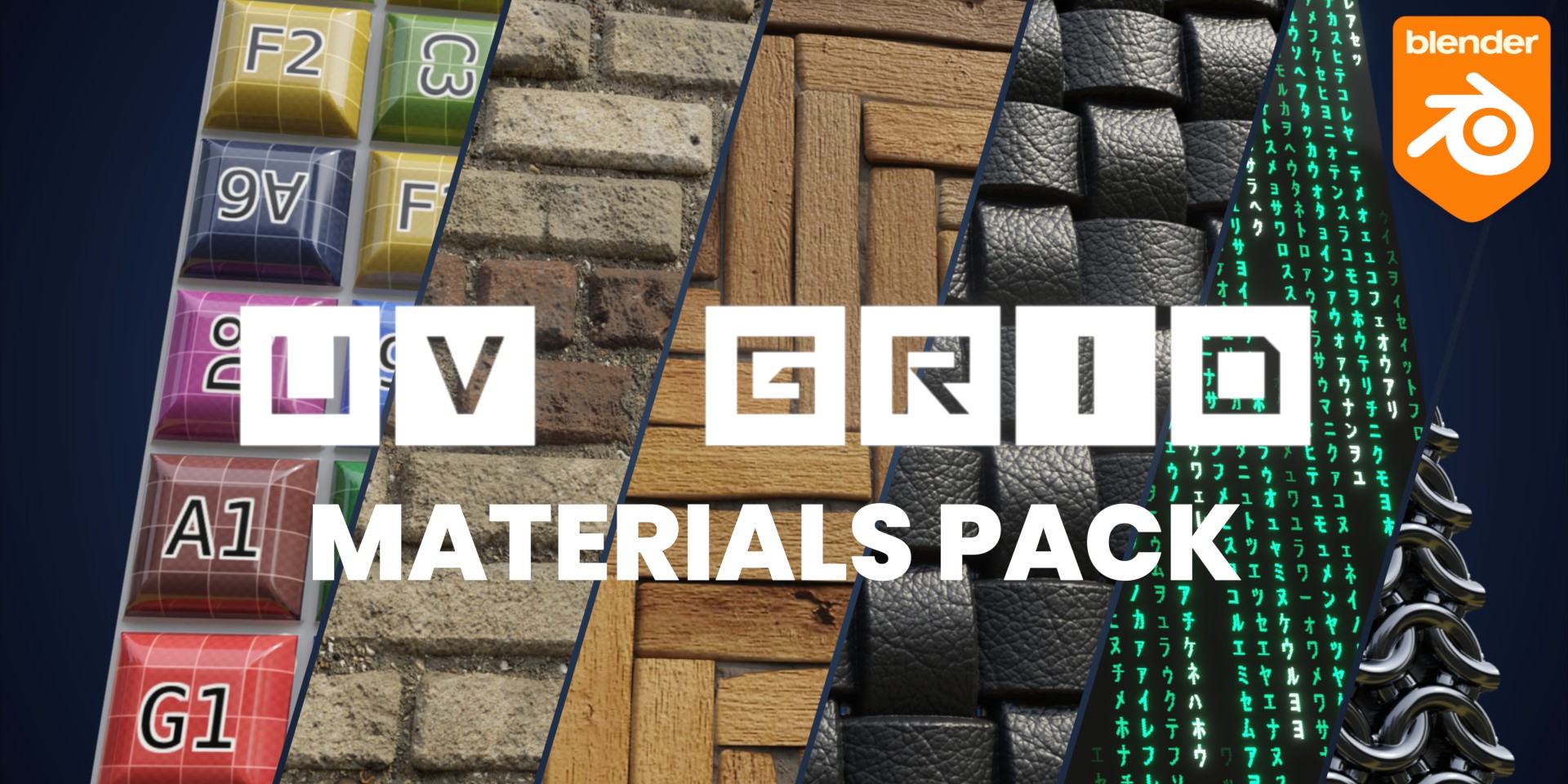 UV Grid Materials Pack - Blender Market