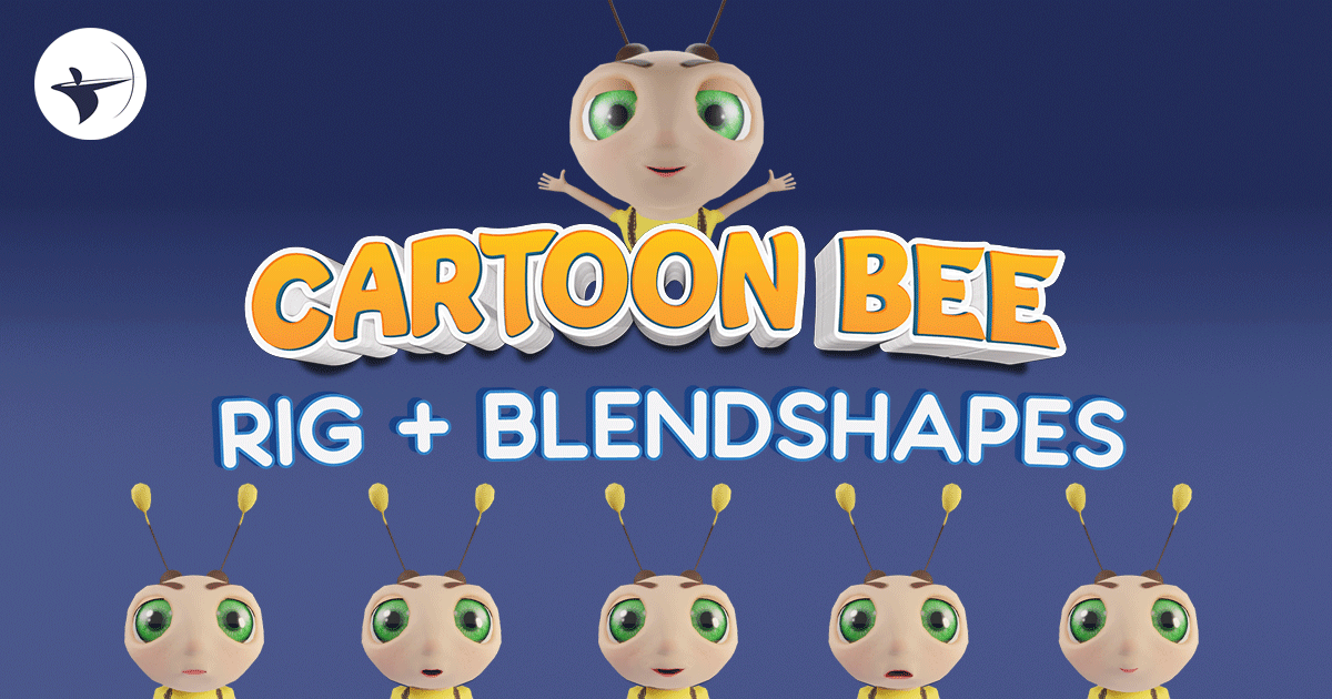 Rigged Stylized Cartoon Bee Character - Blender Market