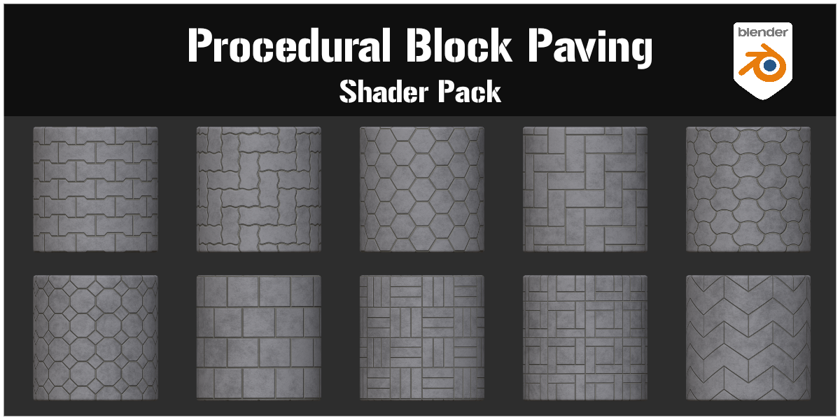 Procedural Block Paving Shader Pack - Blender Market