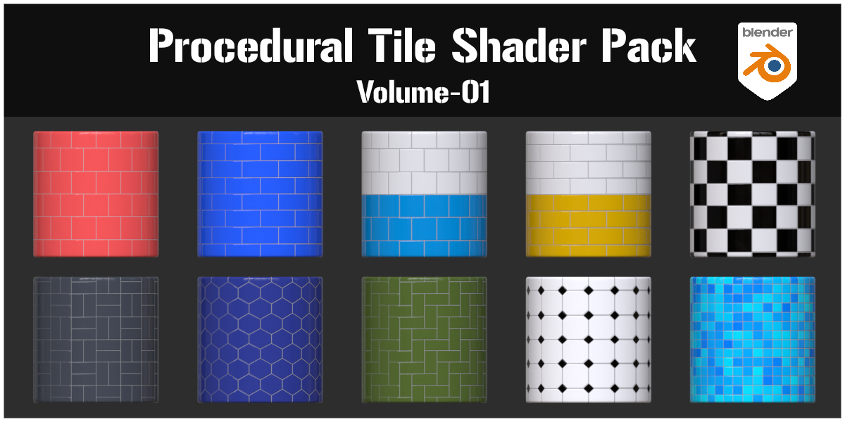 Procedural Tile Shader Pack Vol - 01 - Blender Market