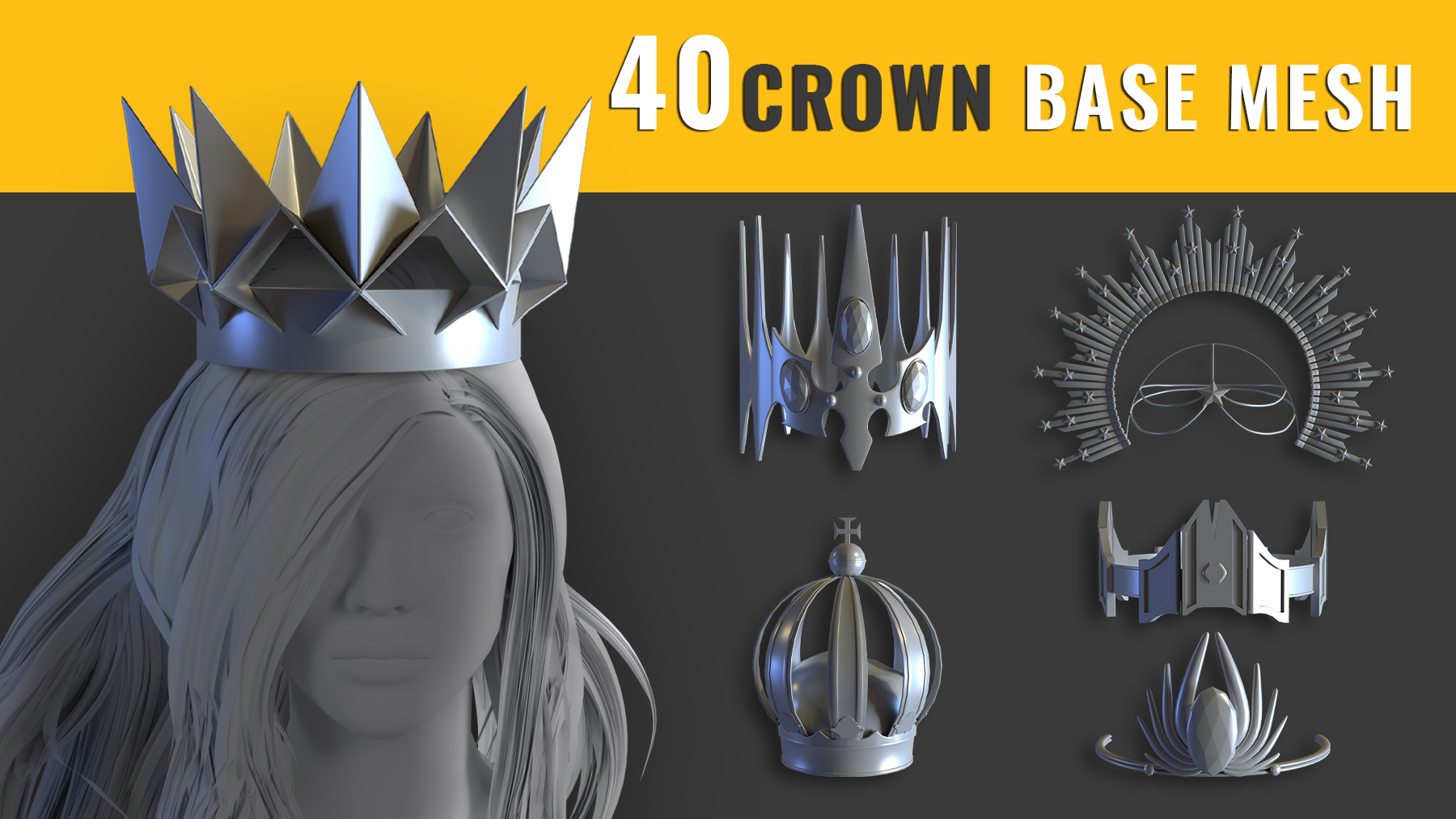 40 Crown BASE MESH - Blender Market